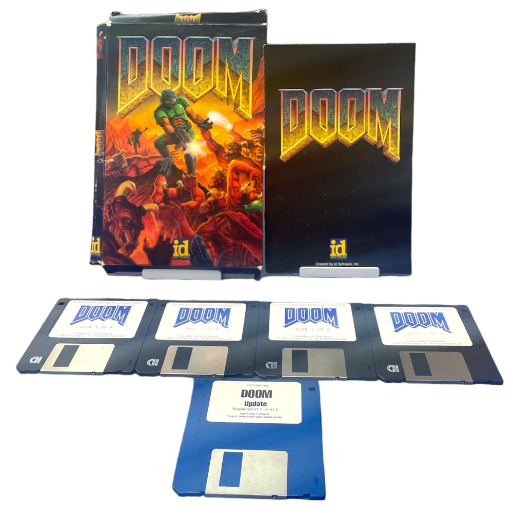 Pre-owned Original Doom 1993 PC - 3.5" Floppy Disk Version ID Software Rare Blue Logo! - Own4Less